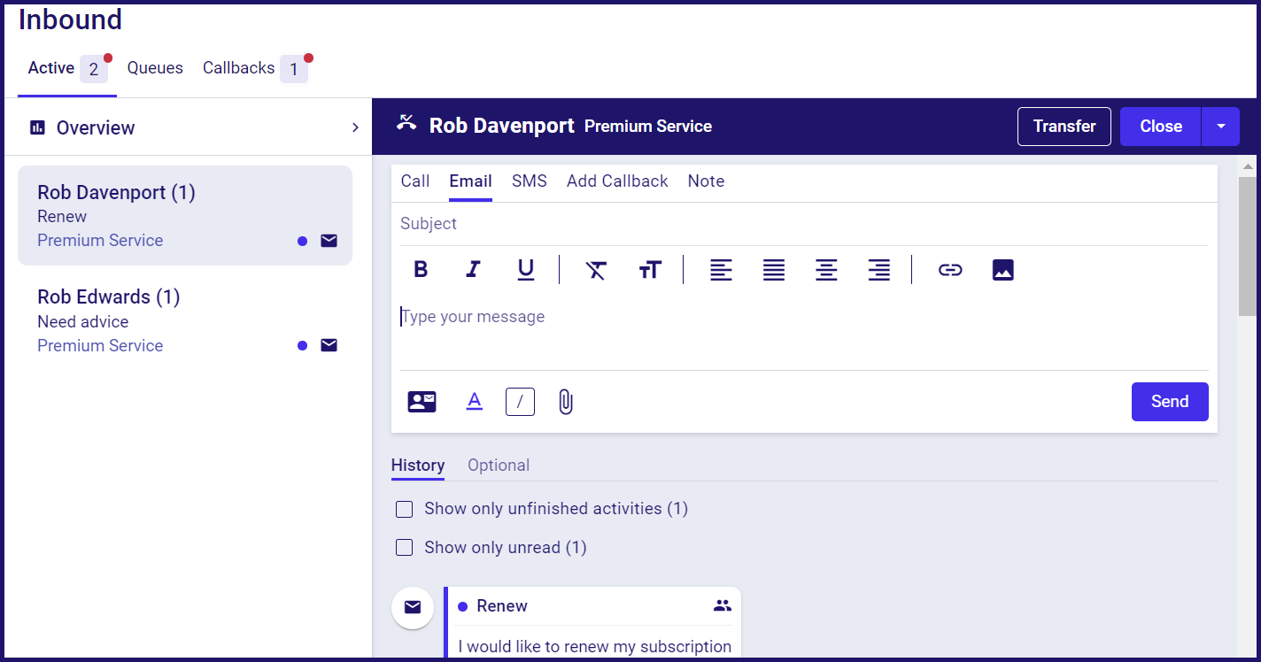 Handling emails – LeadDesk Support