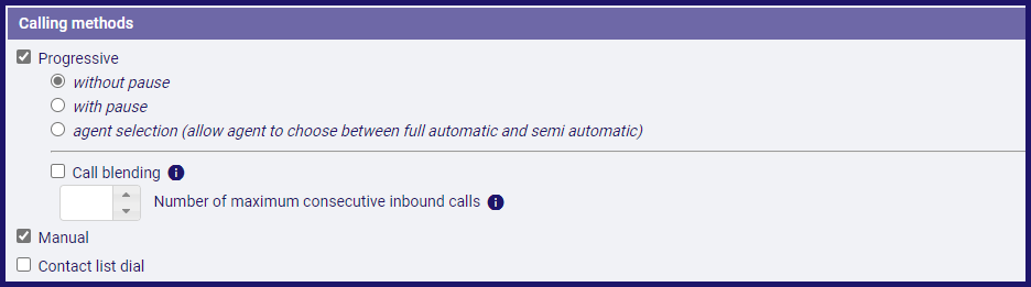 Selecting calling methods – LeadDesk Support